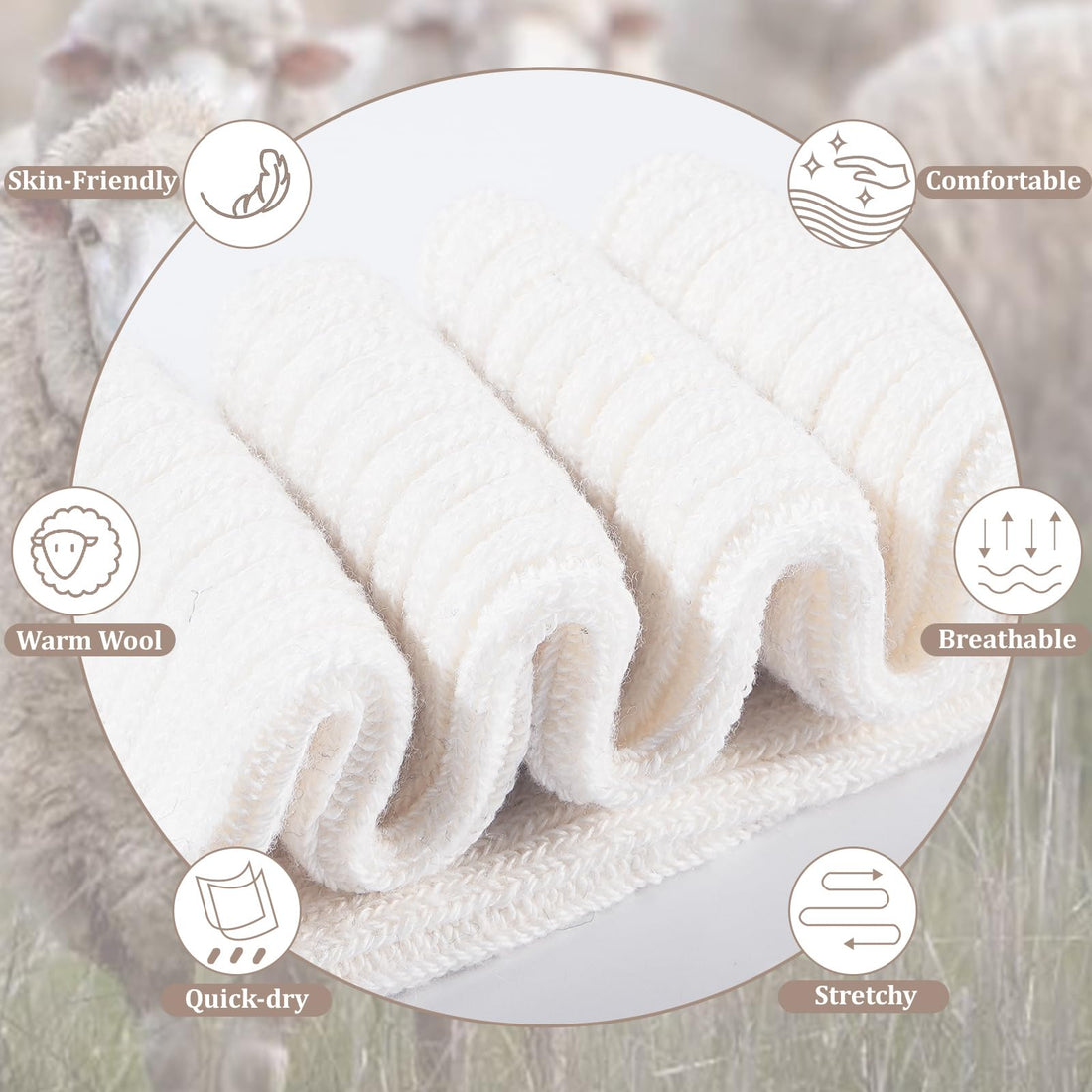 3 Pairs Wool Slouch Socks Knee High | Moon Wood