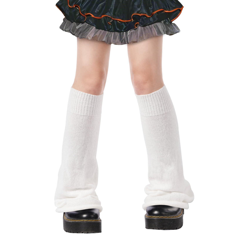 Leg Warmers for Women Knitted Goth Lolita- White | Moon Wood