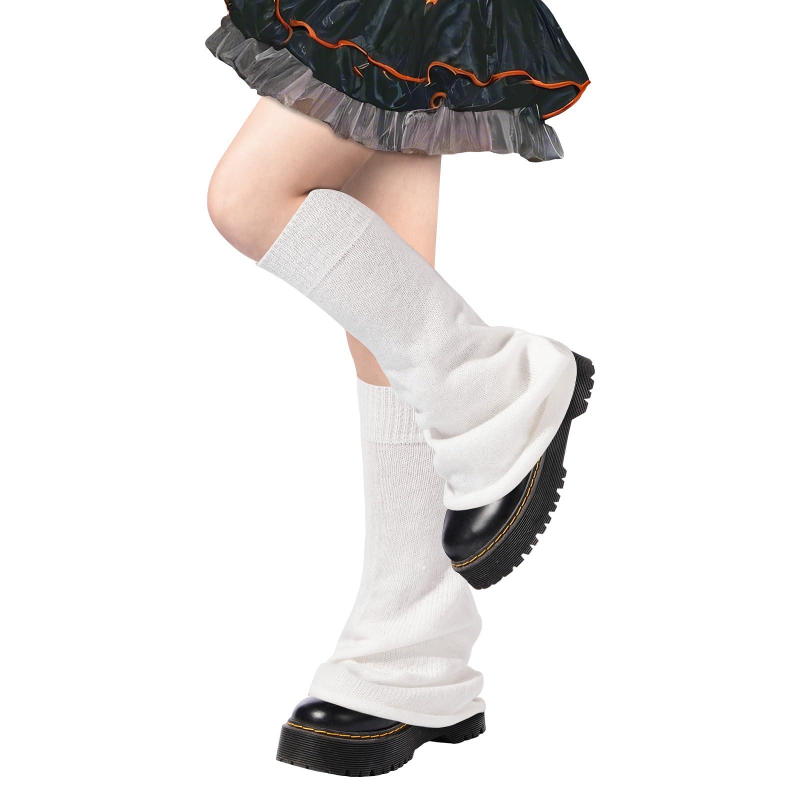 Leg Warmers for Women Knitted Goth Lolita- White | Moon Wood