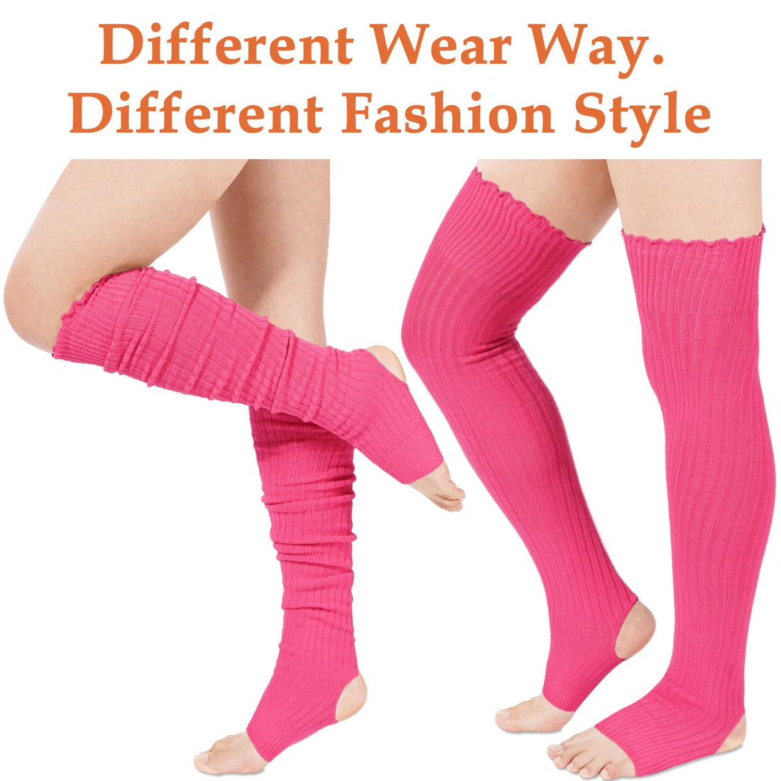 Long Leg Warmers for Women 80s Ribbed Knit | Moon Wood