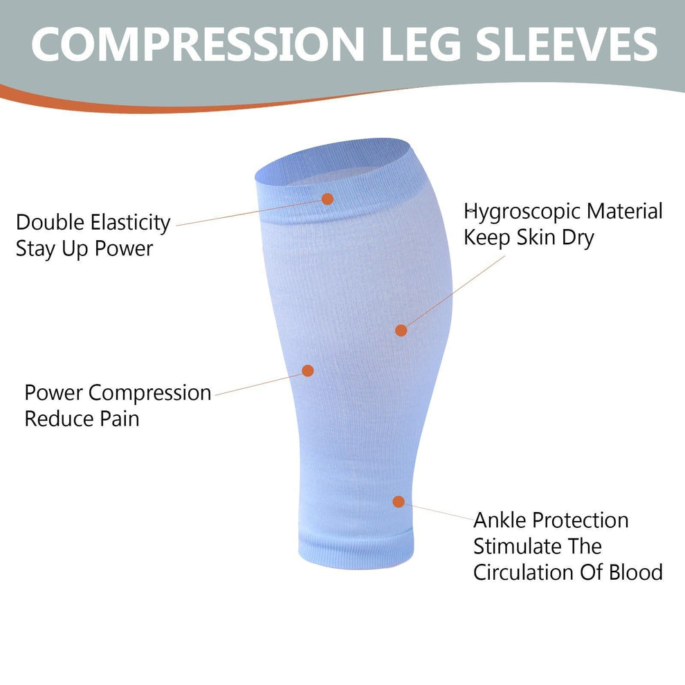 Plus Size Compression Leg Sleeves - Baby Blue | Moon Wood