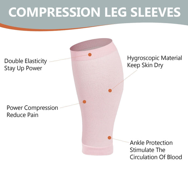 Plus Size Compression Leg Sleeves - Baby Pink | Moon Wood