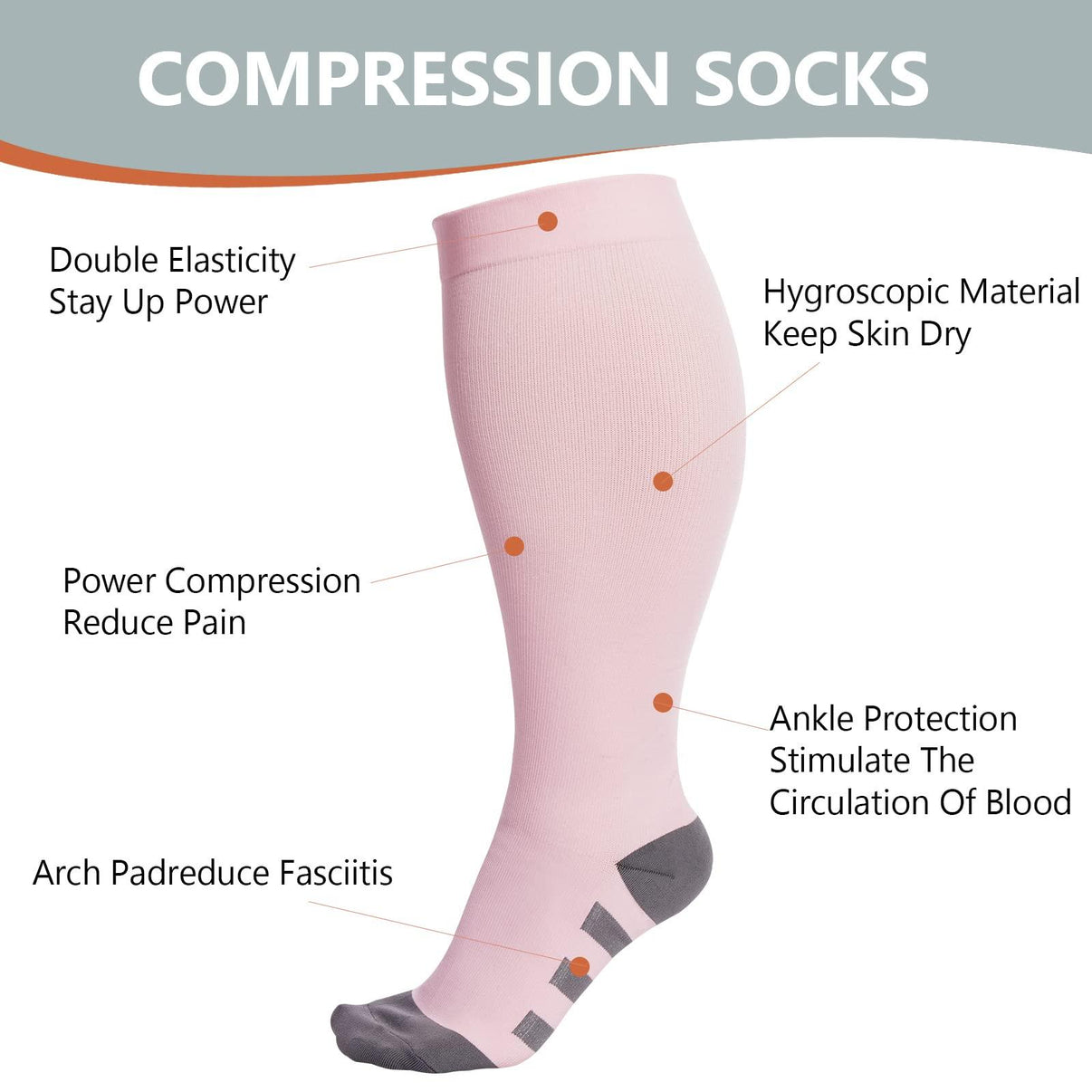 Plus Size Compression Socks for Wide Calf | Moon Wood