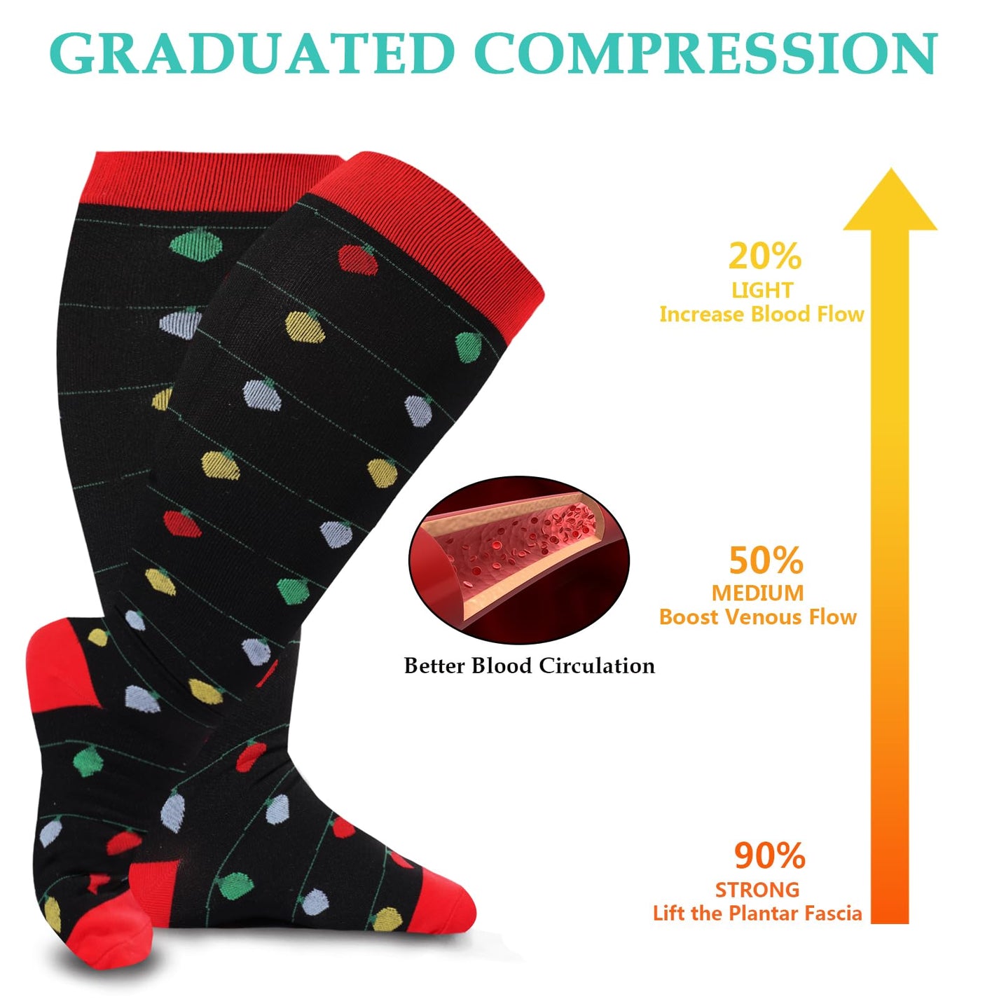 Plus Size Compression Socks for Wide Calf | Moon Wood