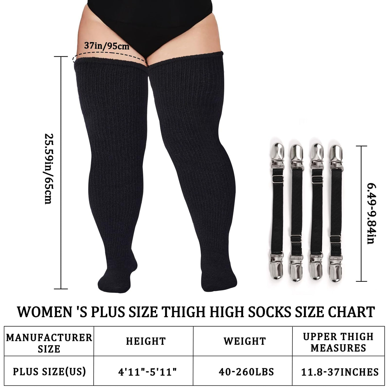 Plus Size Fuzzy Thigh High Socks| Moon Wood