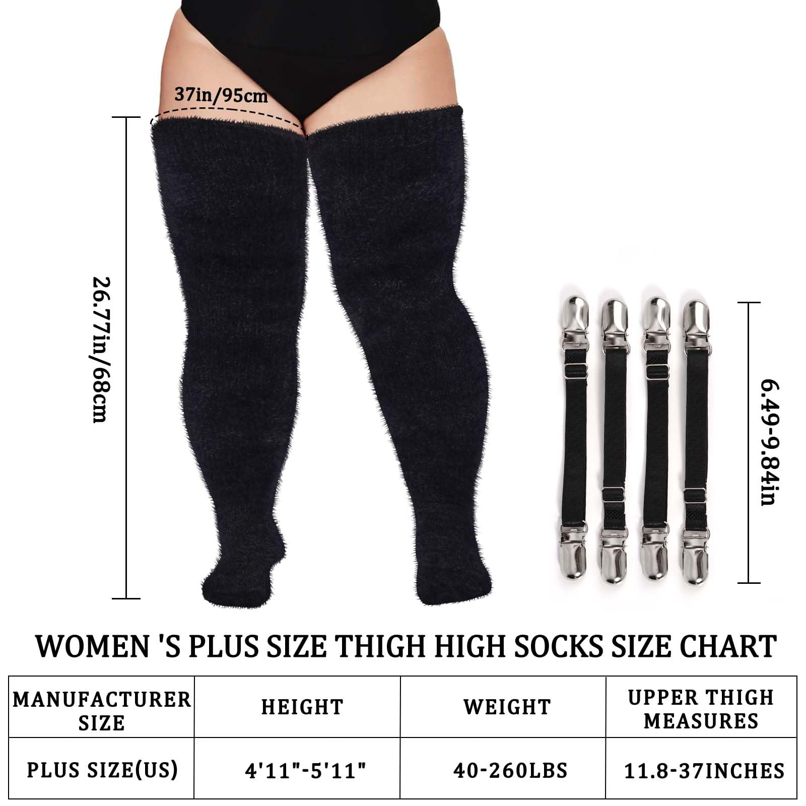 Plus Size Plush Thigh High Socks | Moon Wood