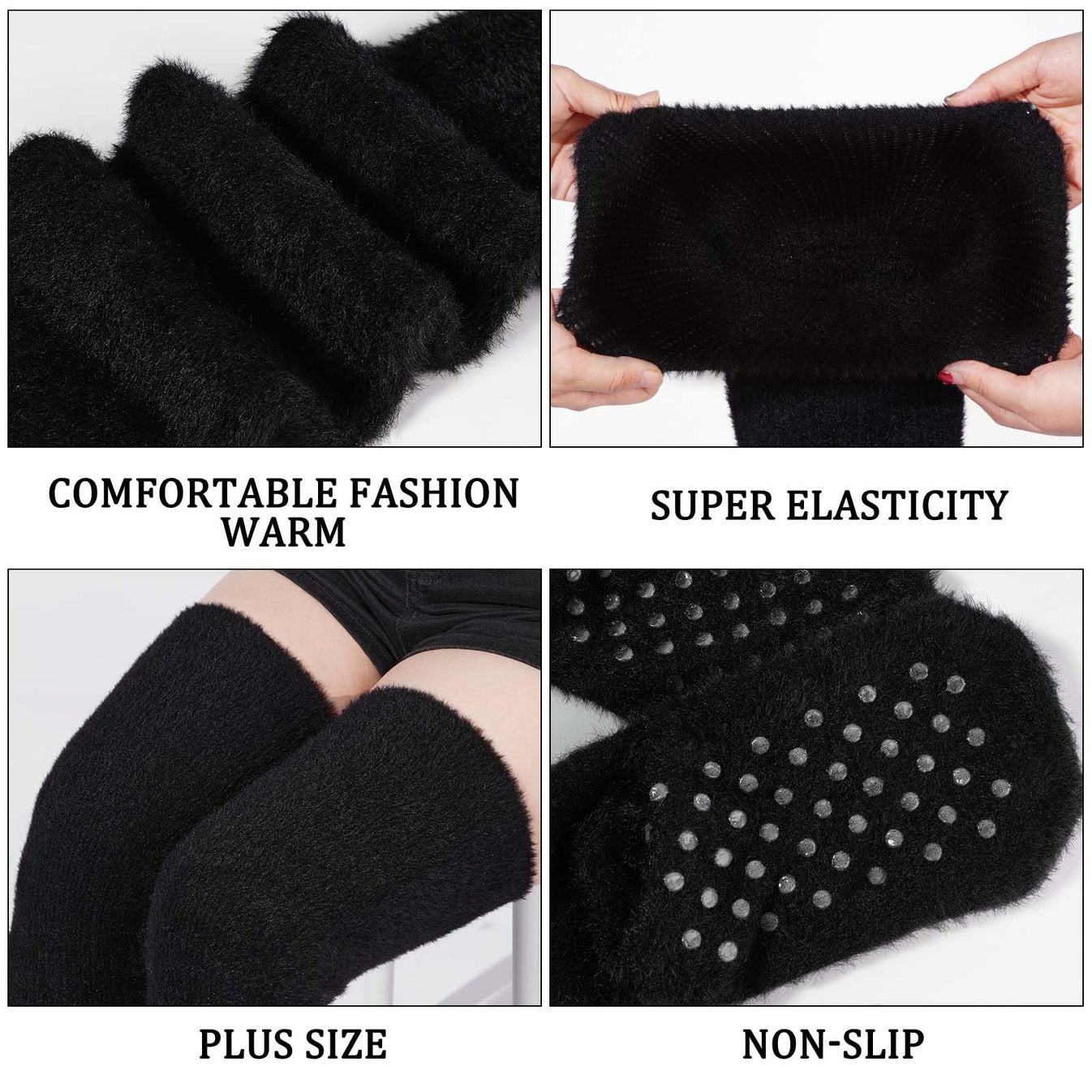 Plus Size Plush Thigh High Socks | Moon Wood