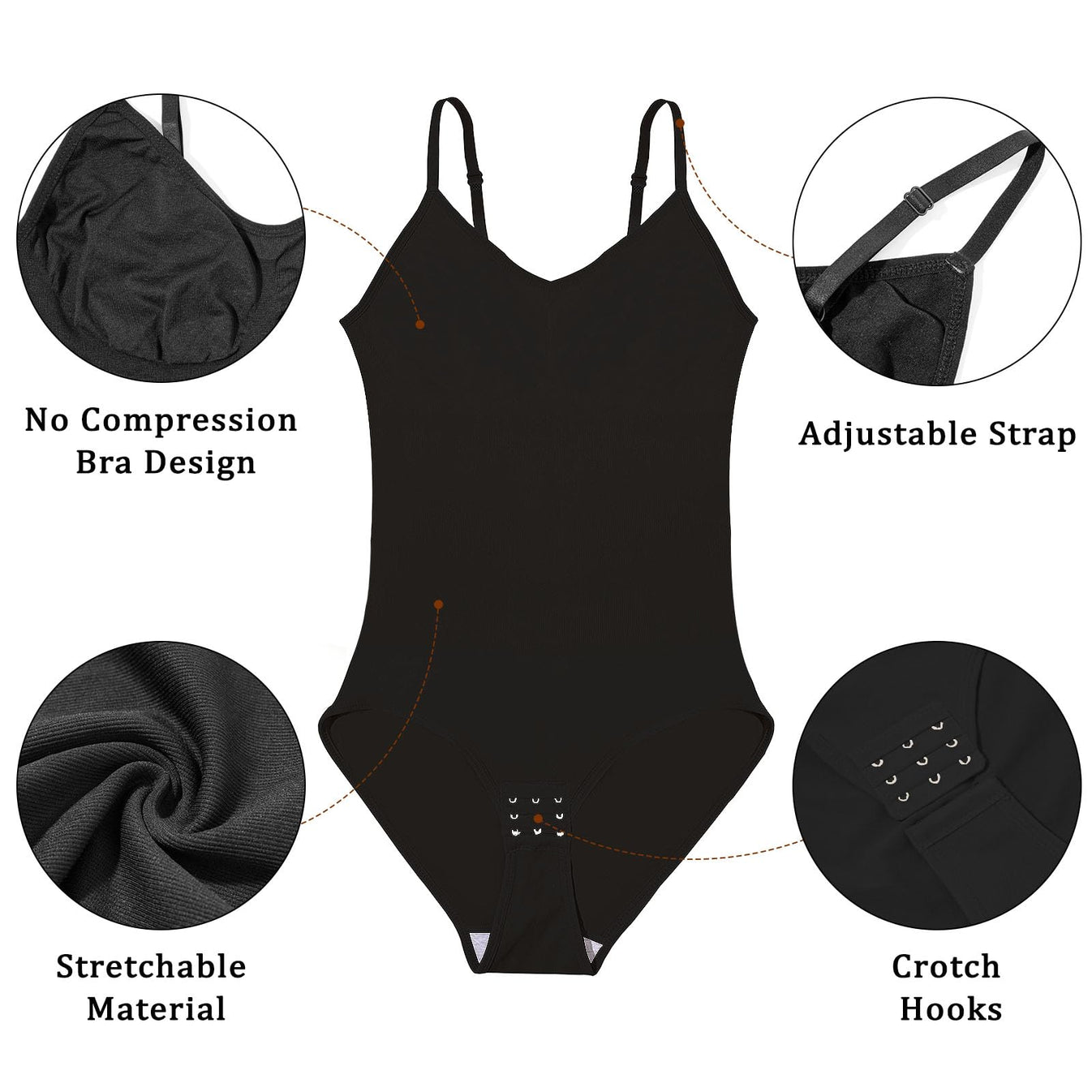 Plus Size Shapewear Bodysuit Women Black Brief | Moon Wood