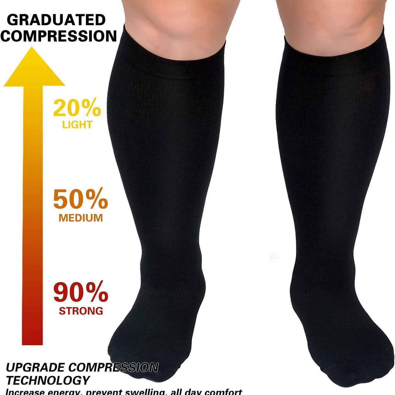 Plus Size Solid Color Compression Socks | Moon Wood