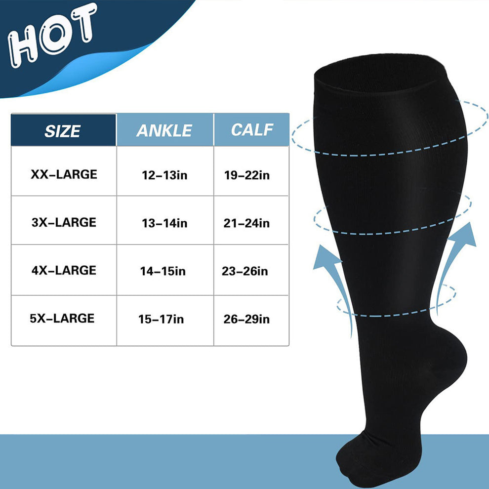 Plus Size Solid Color Compression Socks | Moon Wood