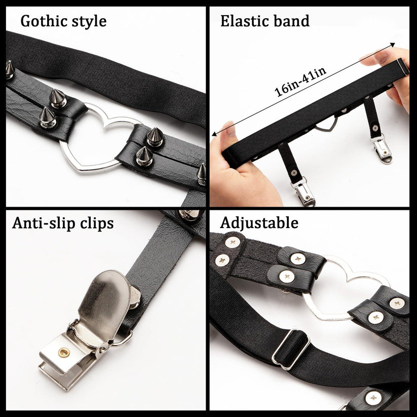 Plus Size Thigh Garter Belt Punk Rivet | Moon Wood