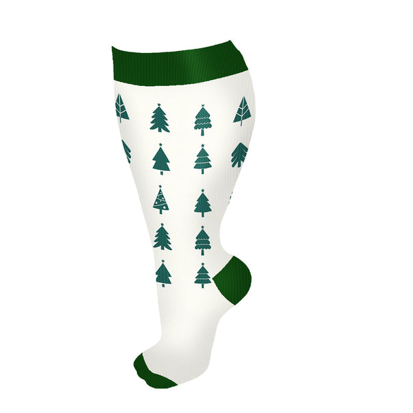 Plus Size Wide Calf Christmas Compression Socks | Moon Wood