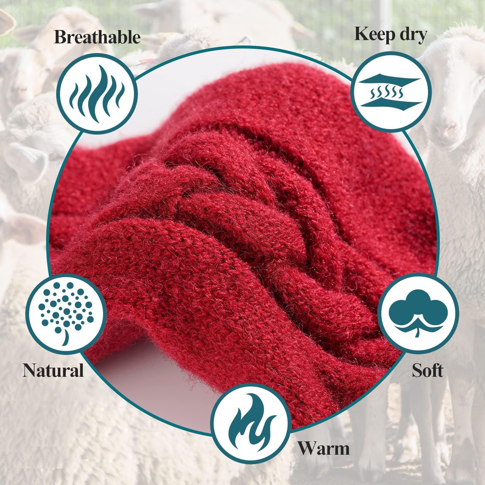 Wool Thigh High Socks For Thick Thighs-Burgundy丨Moon Wood