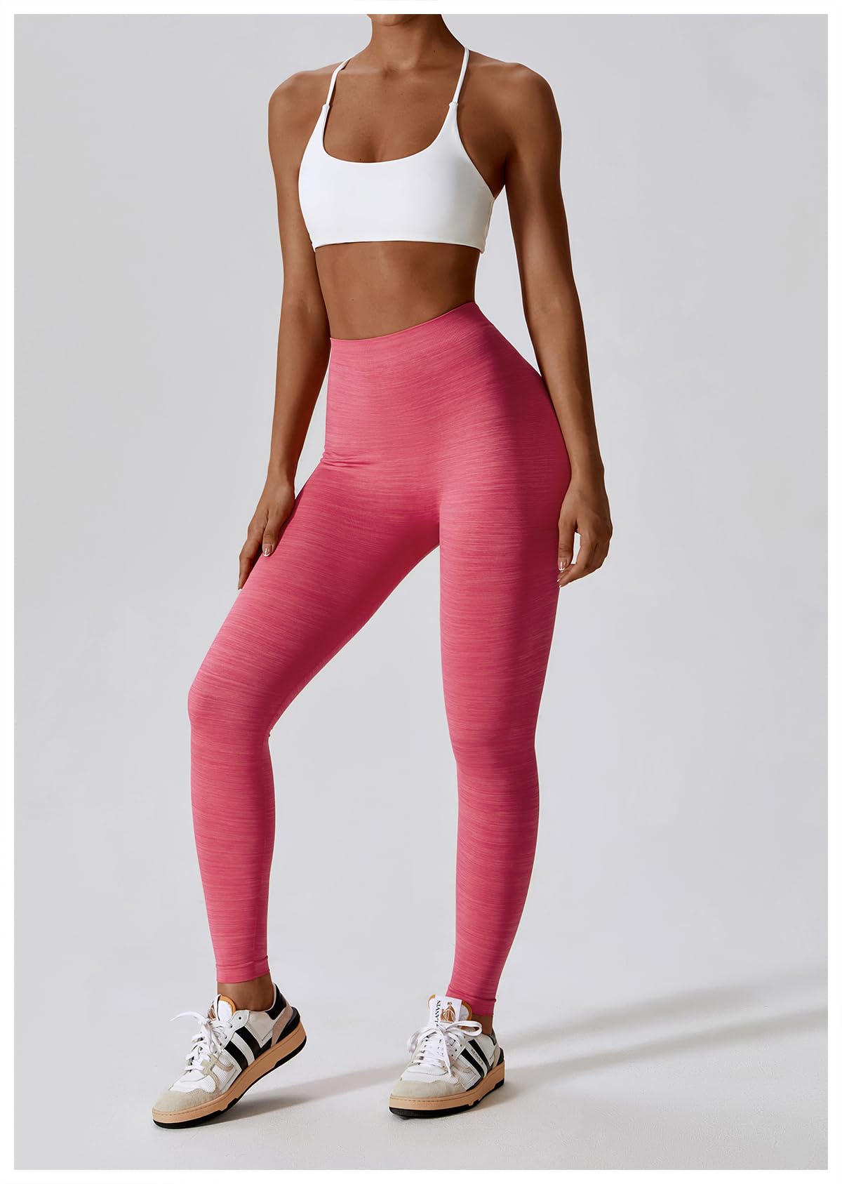 Seamless Scrunch V Back Leggings - Pink | Moon Wood