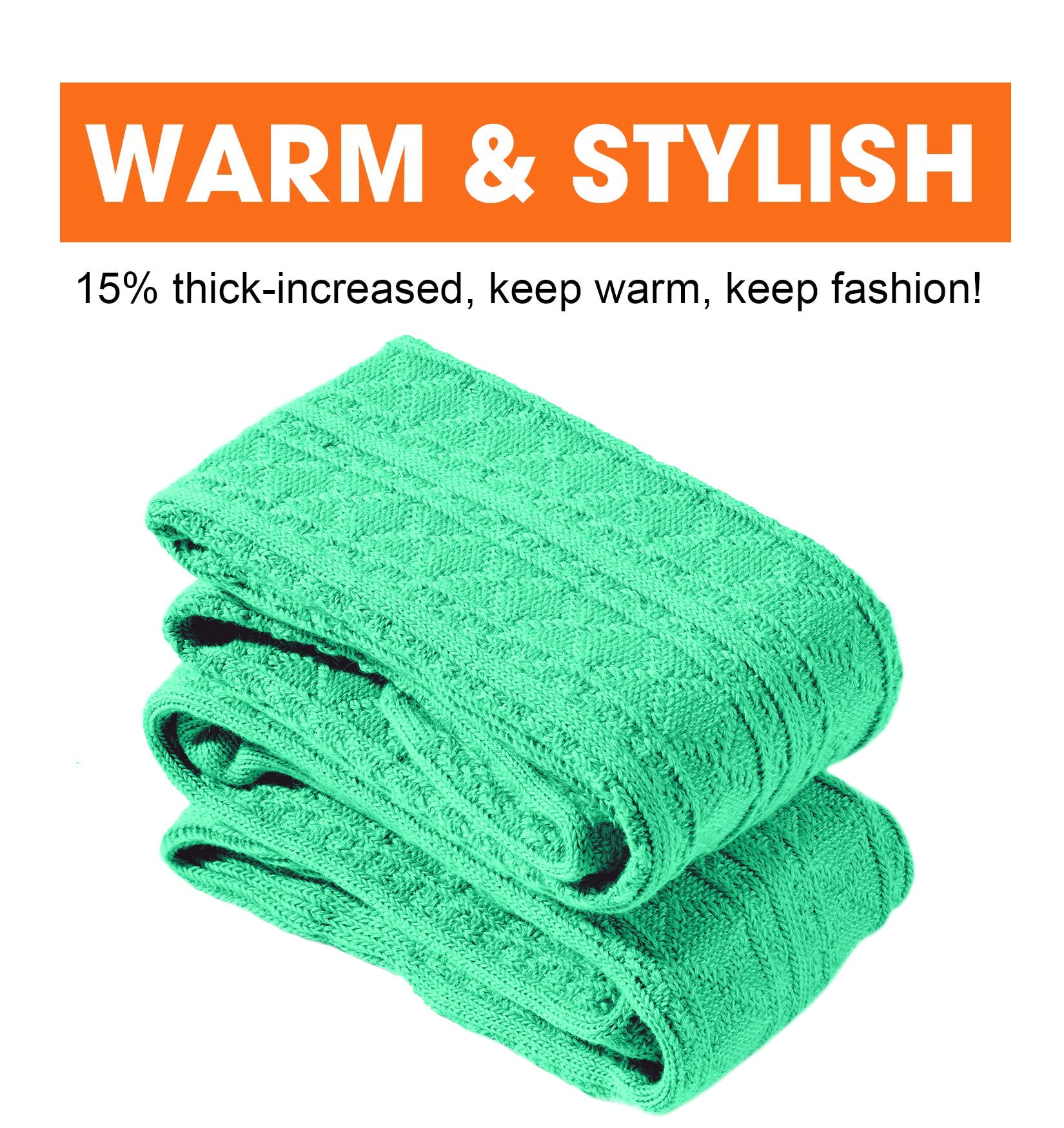 Thigh High Socks Boot Sock Women-Mint Green丨Moon Wood