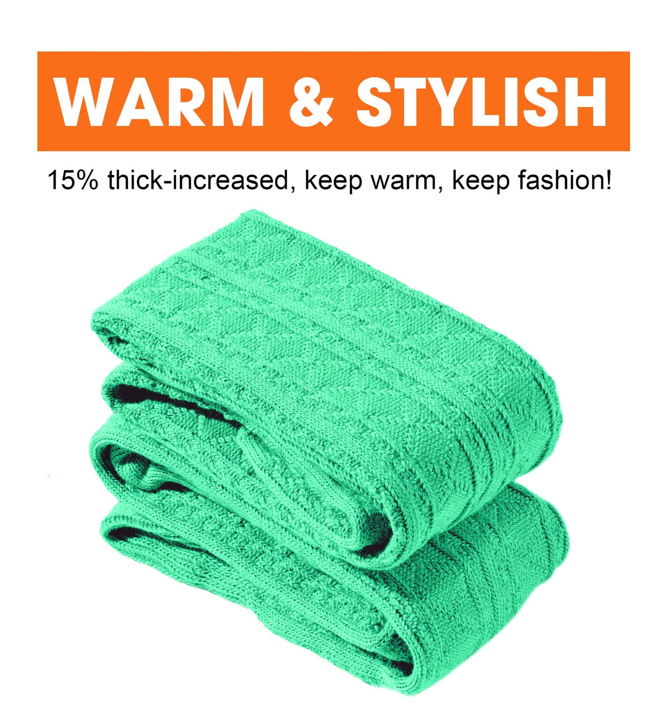 Thigh High Socks Boot Sock Women-Mint Green丨Moon Wood