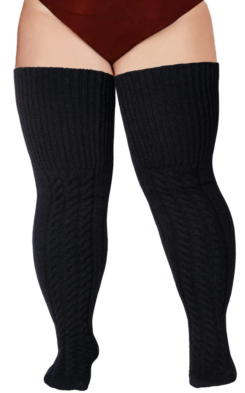 Wool Plus Size Thigh High Socks For Thick Thighs | Moon Wood